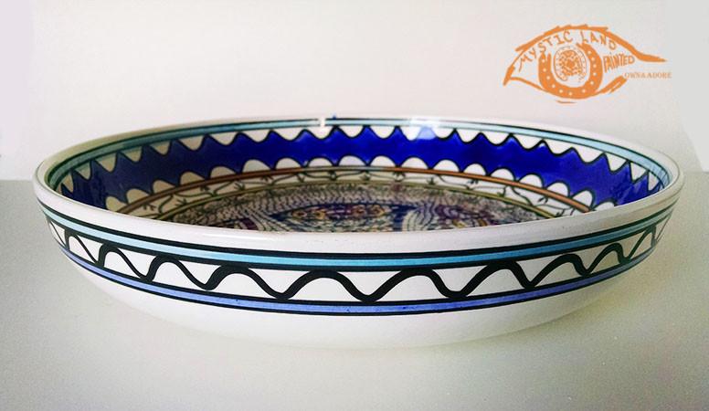 LARGE Glazed Ceramic Salad Bowl _ Palestinian Christian Arts