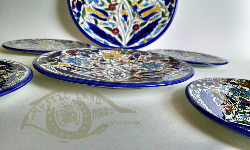 6-Piece Colorful Floral Plates | Colorful Bouquet Palestinian